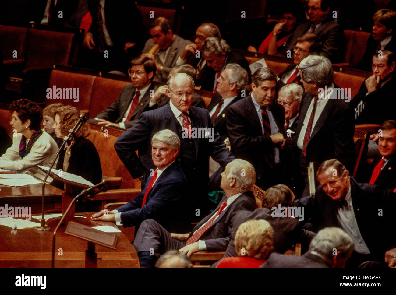 Various congressman and their familes mingle together on the floor of ...