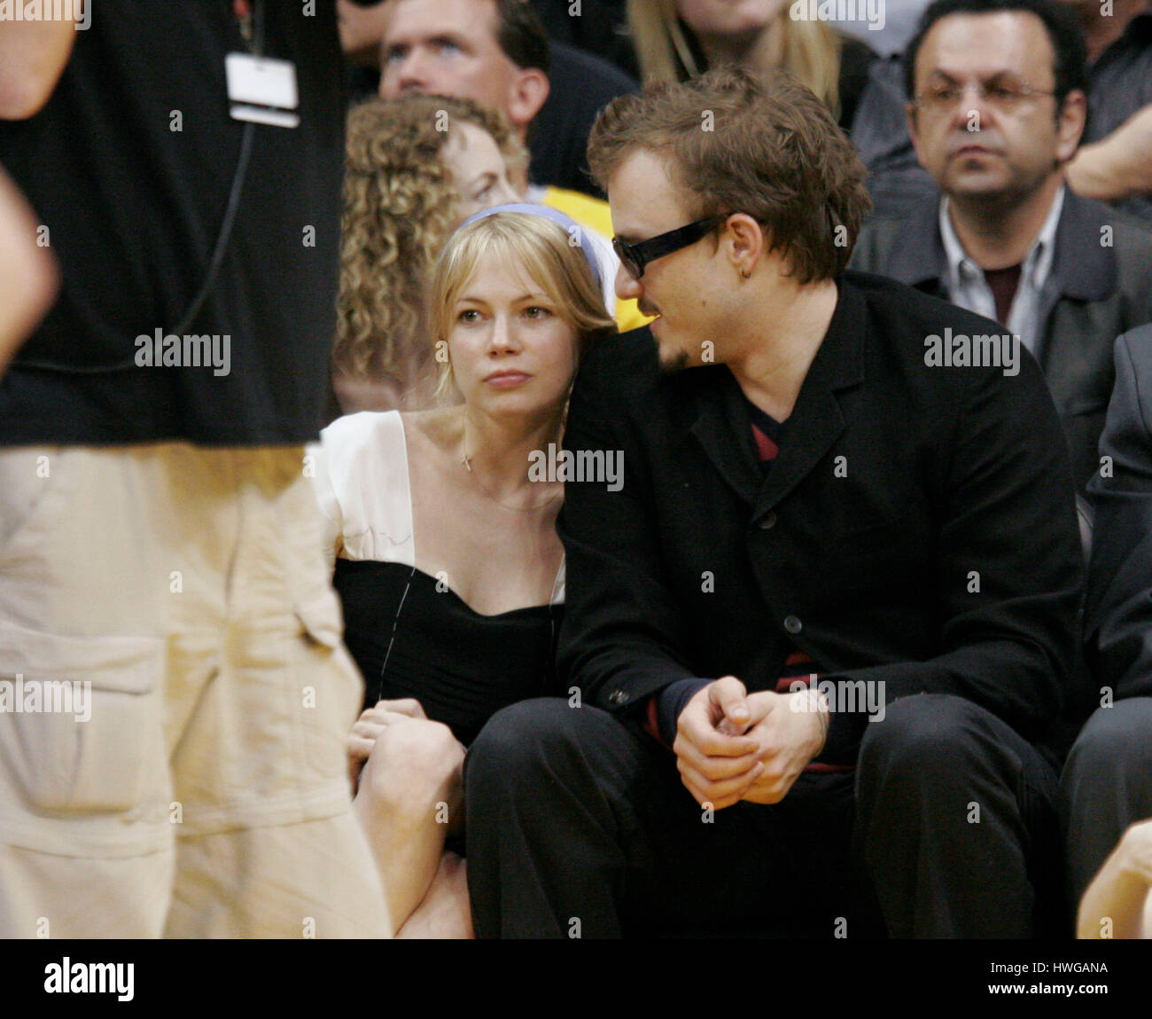 Australian actor Heath Ledger, right, and his girlfriend, actress ...