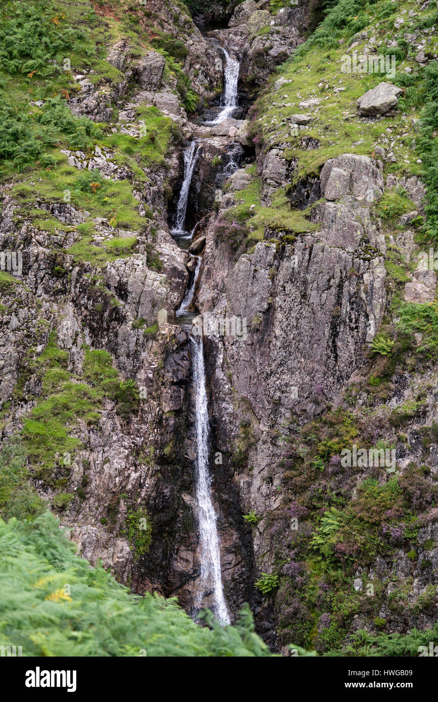 Dungeon Ghyll waterfalls, Dungeon Ghyll, Great Langdale, Lake District ...