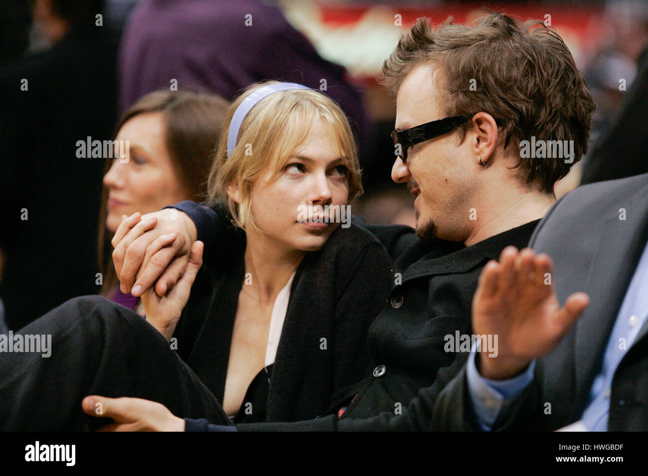 Australian actor Heath Ledger, right, and his girlfriend, actress ...