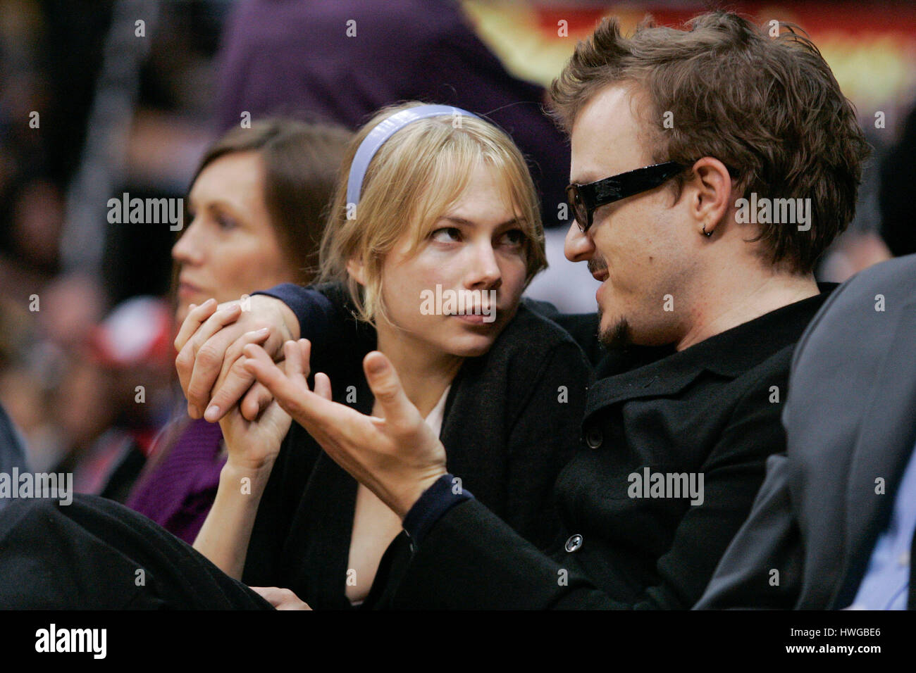 Australian actor Heath Ledger, right, and his girlfriend, actress ...
