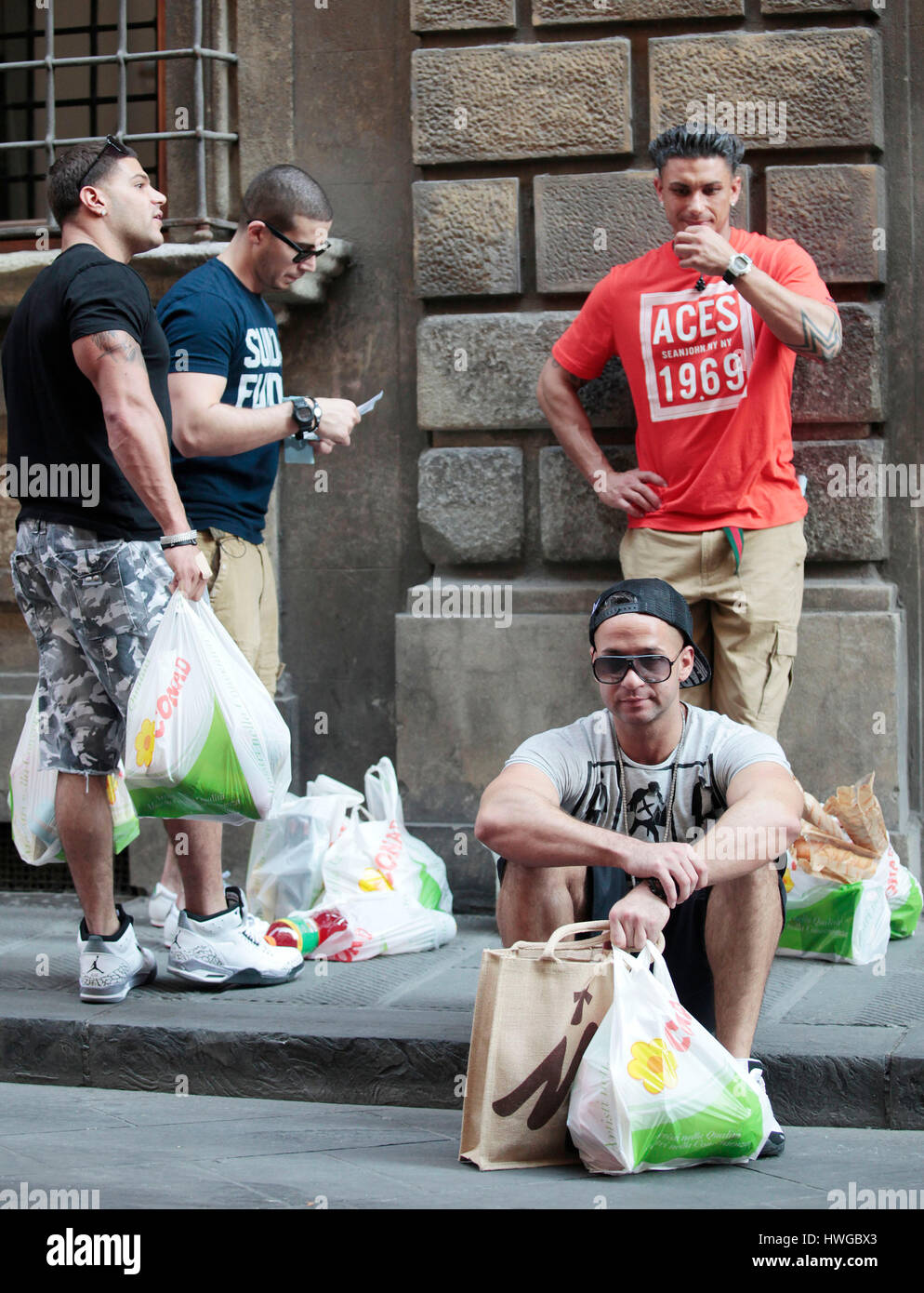 Mike The Situation Sorrentino Sits On The Curb With His Groceries