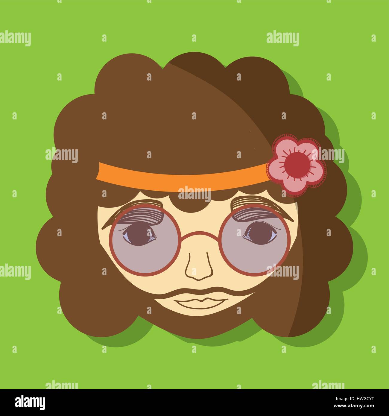 hippie face man with glasses Stock Vector Image & Art - Alamy