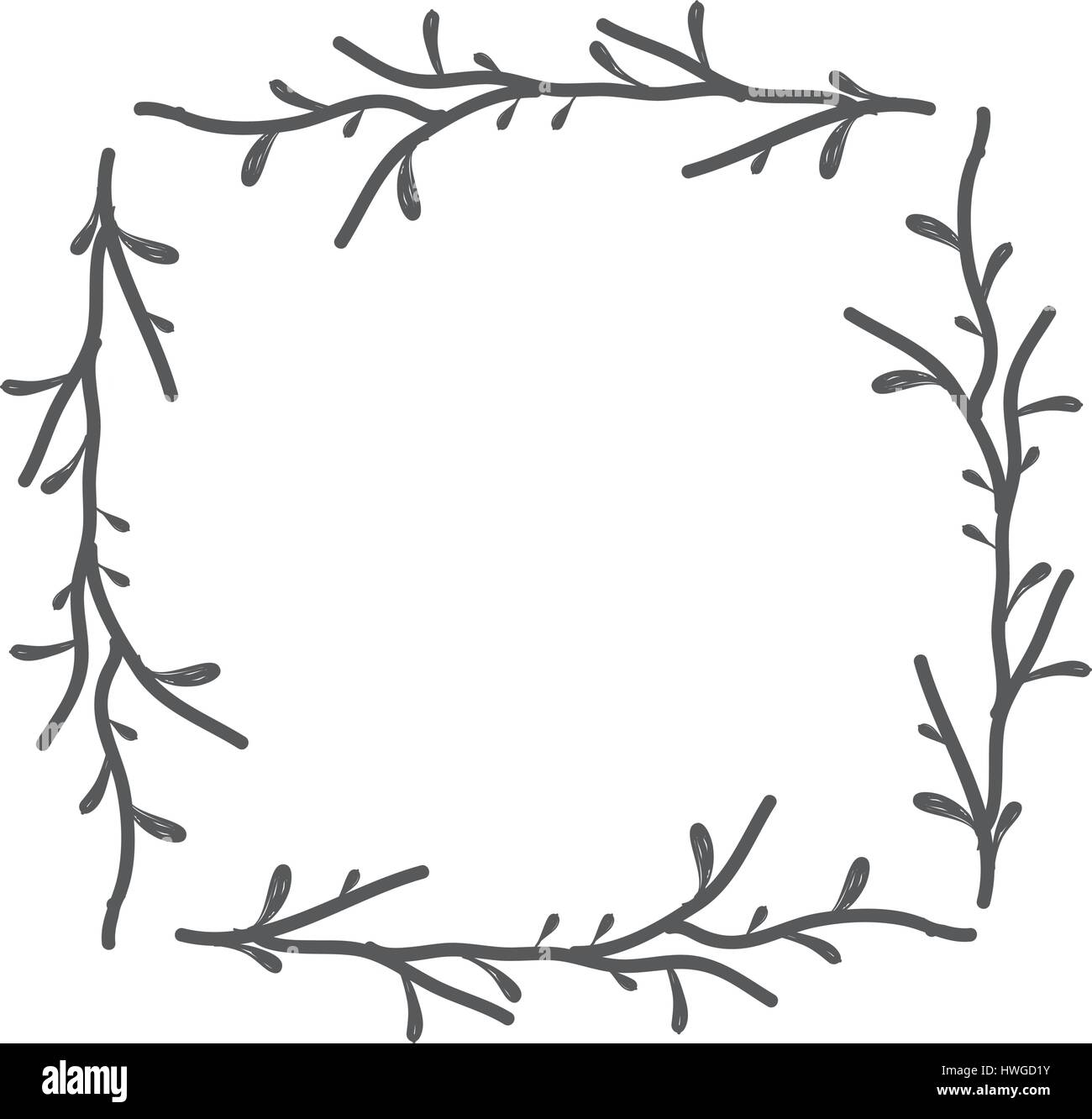 rustic square branches decoration Stock Vector Image & Art - Alamy