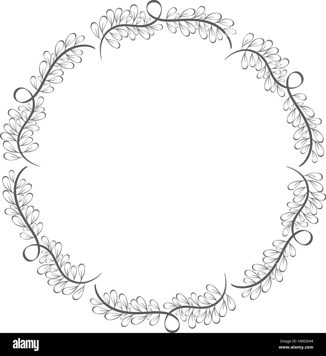 rustic round branches plant design Stock Vector Image & Art - Alamy