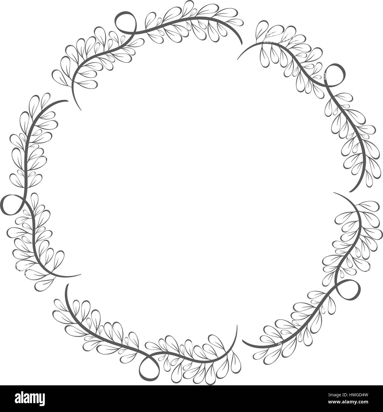 rustic round branches plant design Stock Vector Image & Art - Alamy