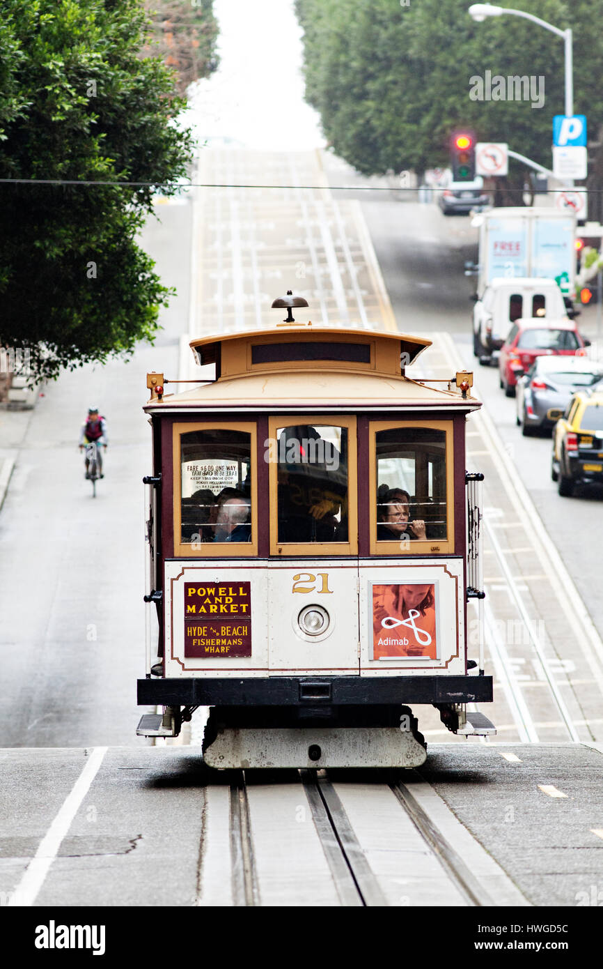 Powell and Market Street cable car in San Francisco Stock Photo - Alamy