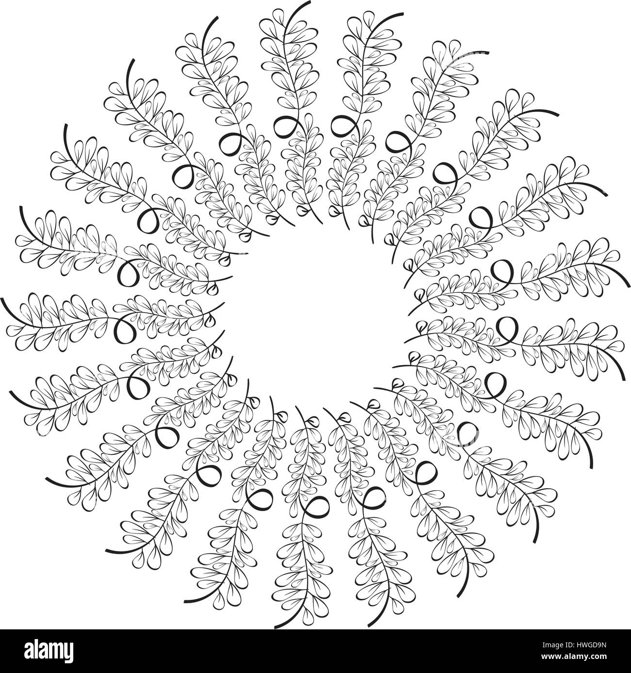 rustic round branches plants Stock Vector Image & Art - Alamy