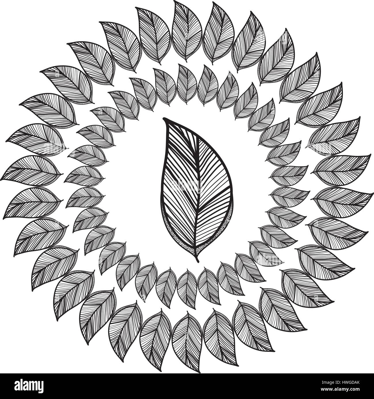 rustic round sign leaves design Stock Vector Image & Art - Alamy