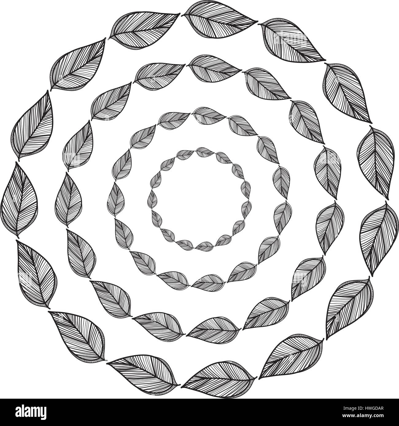 rustic round sign leaves design Stock Vector Image & Art - Alamy