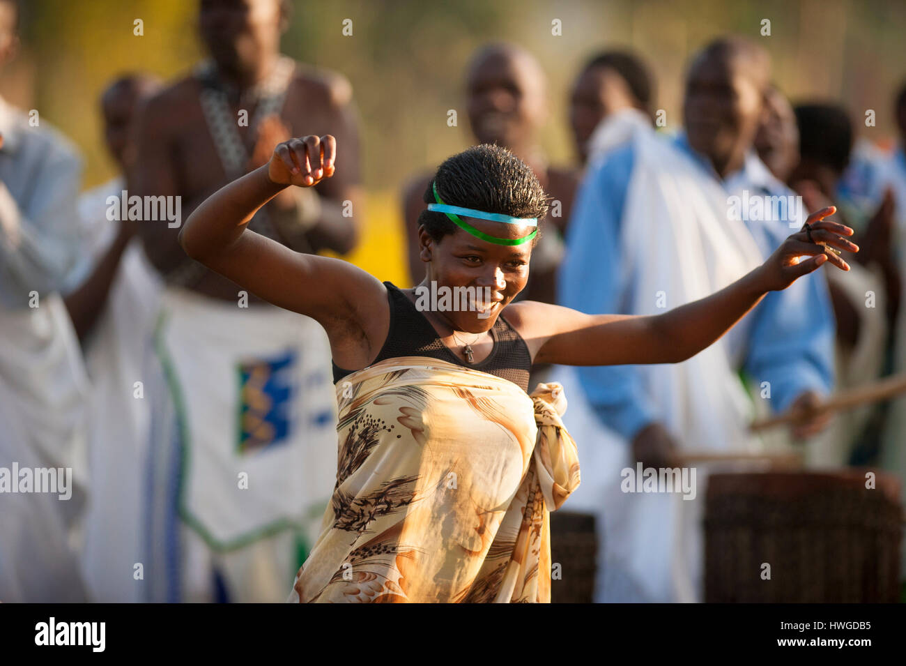 Dancers performing traditional Rwandan dance before trekking for ...