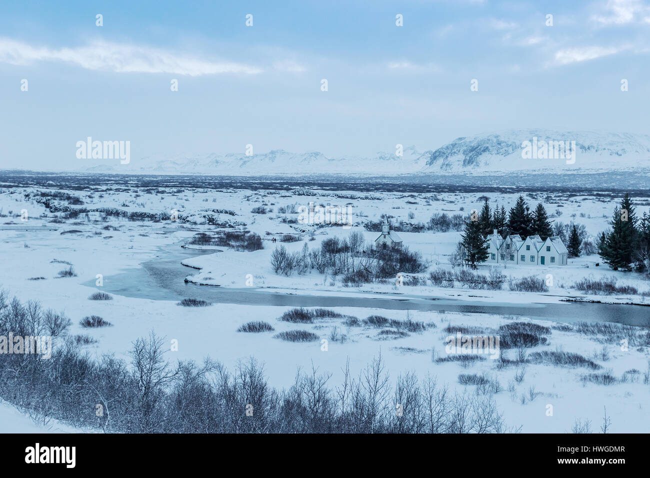 Beautiful winter landscape, windy and covered snow with beautiful sky ...