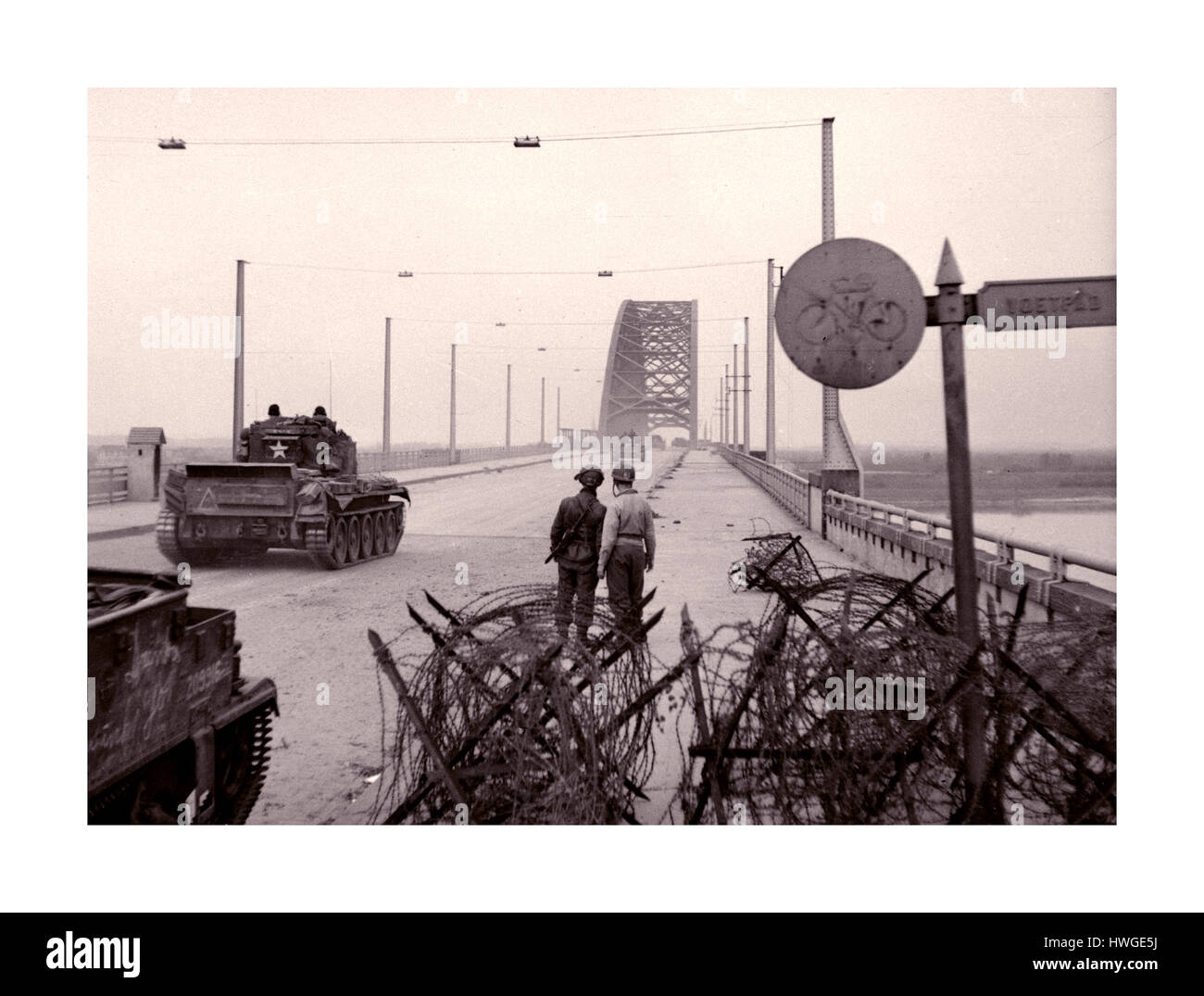 WW2 NIJMEGEN BRIDGE (a bridge too far) Cromwell tanks crossing the ...