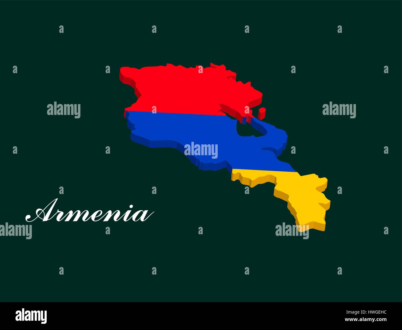 Armenia map vector with the armenian flag Stock Vector Image & Art - Alamy