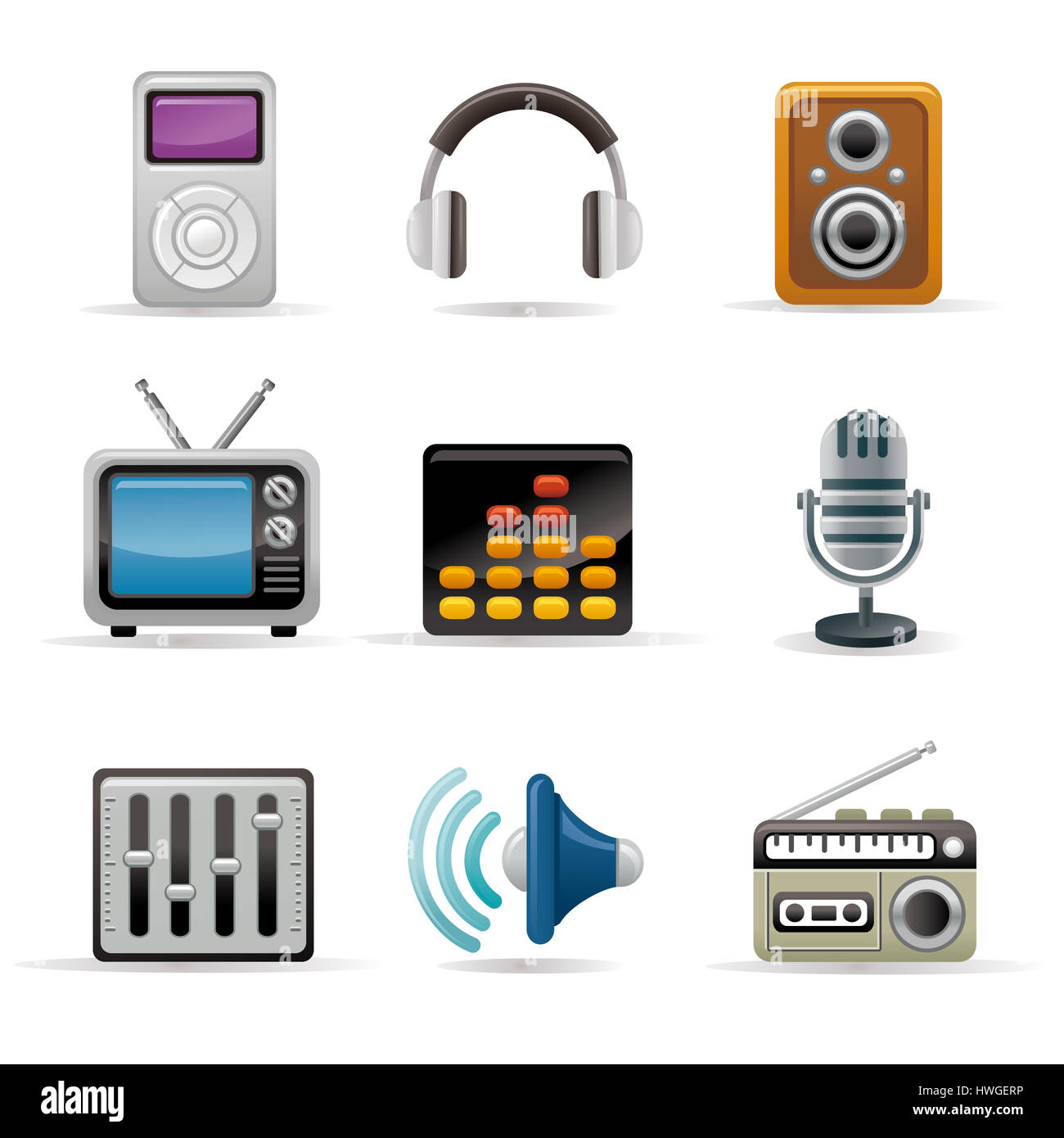 Entertainment system in modern Cut Out Stock Images & Pictures - Alamy