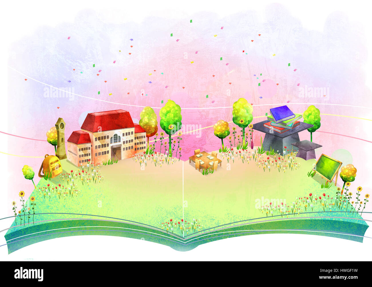 School building drawing vector hi-res stock photography and images - Alamy