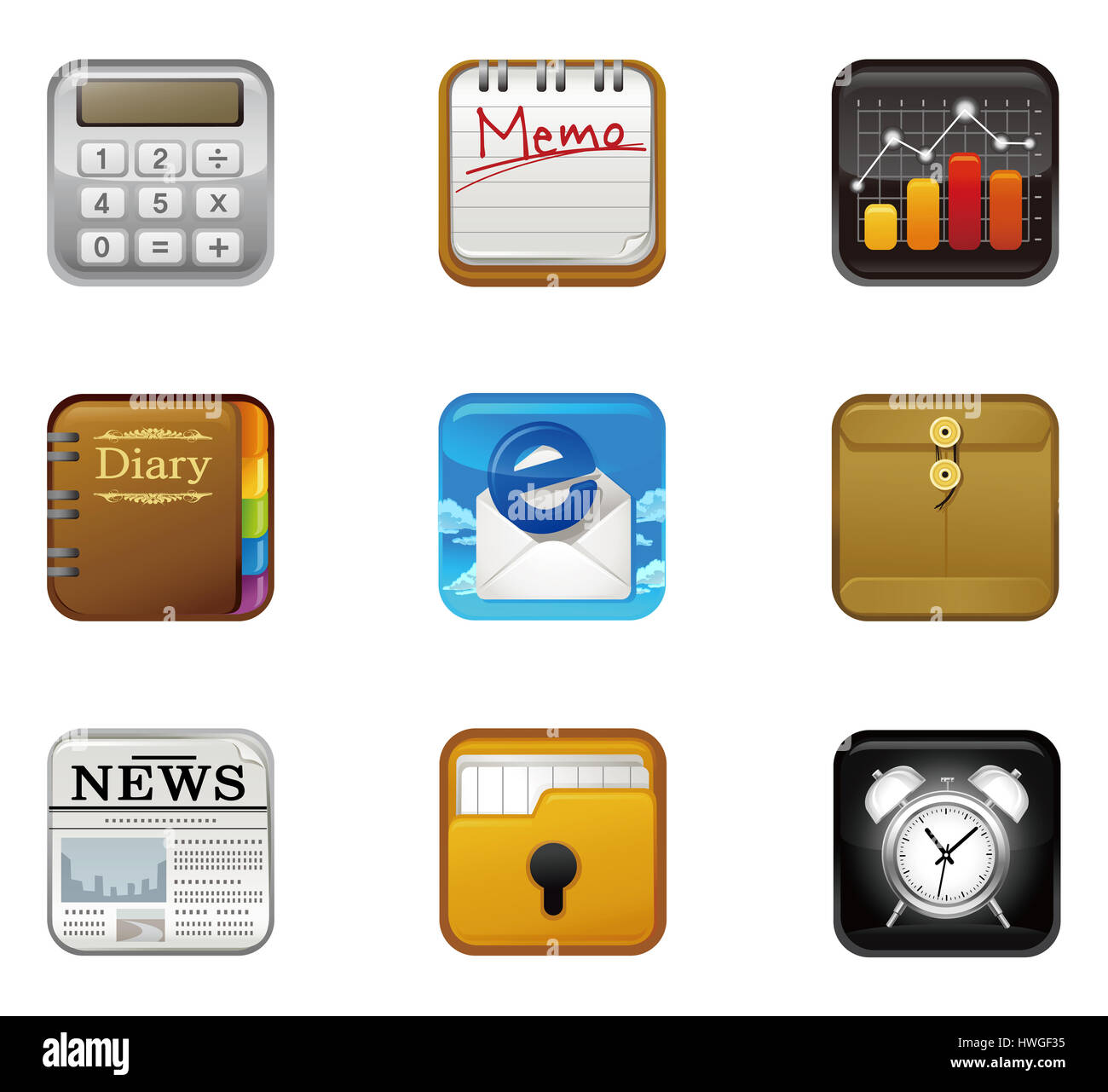 Mail icon vector white app hi-res stock photography and images - Alamy