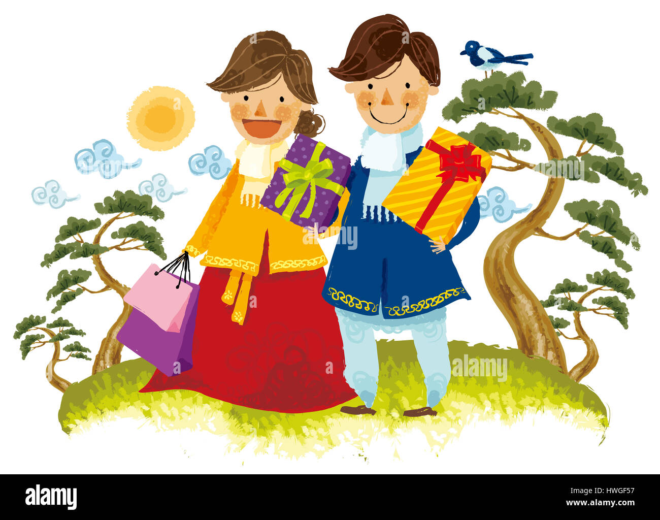 Smiling happy couple painting Cut Out Stock Images & Pictures - Alamy