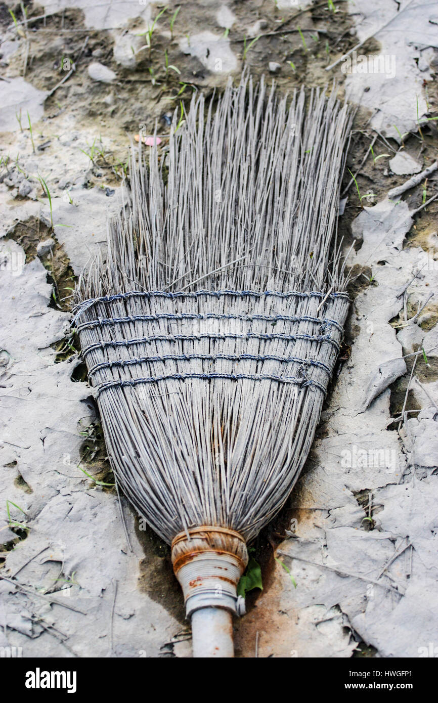 old and dirty broom Stock Photo - Alamy