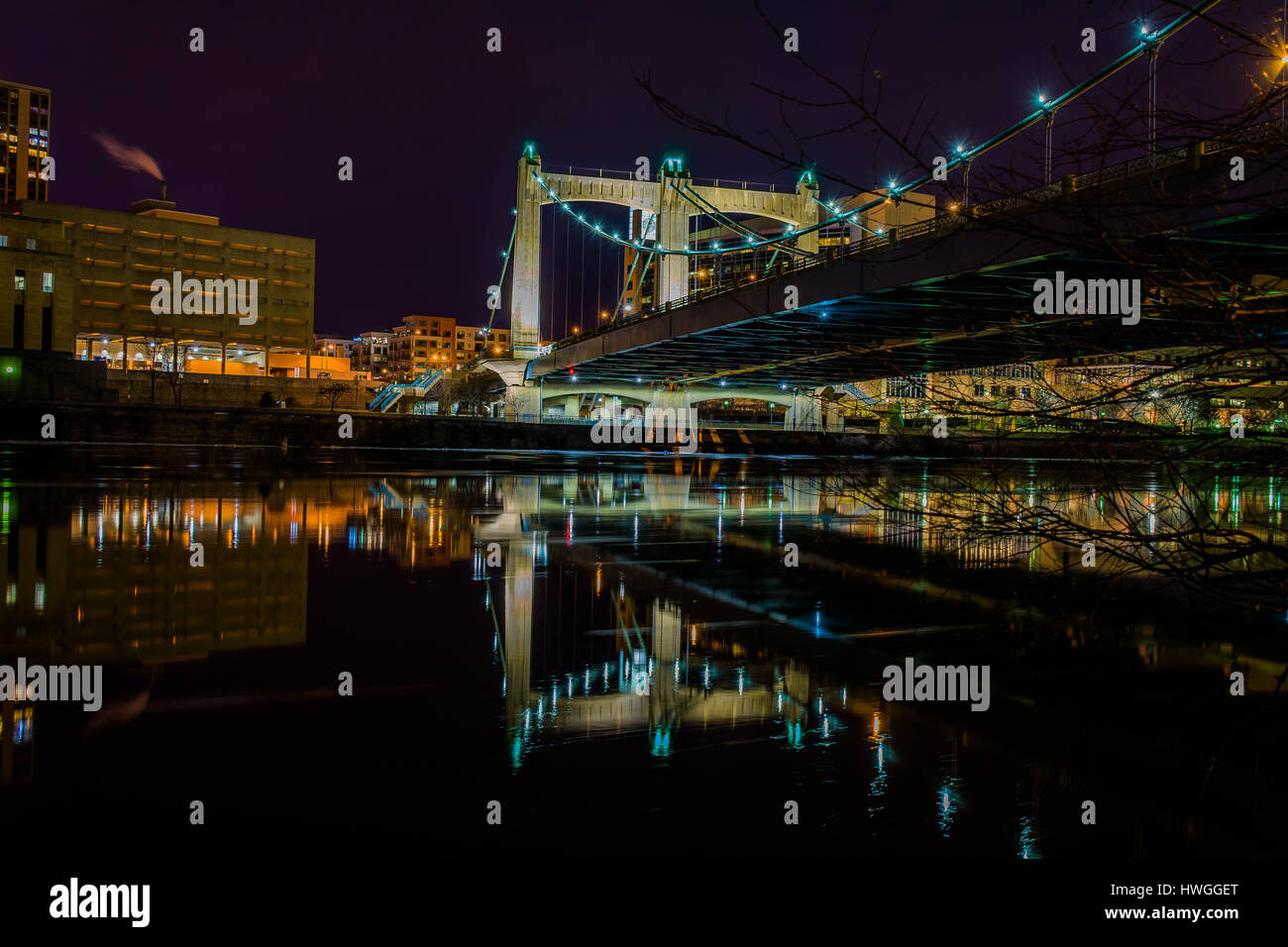 Chicago city scape at night Stock Photo - Alamy