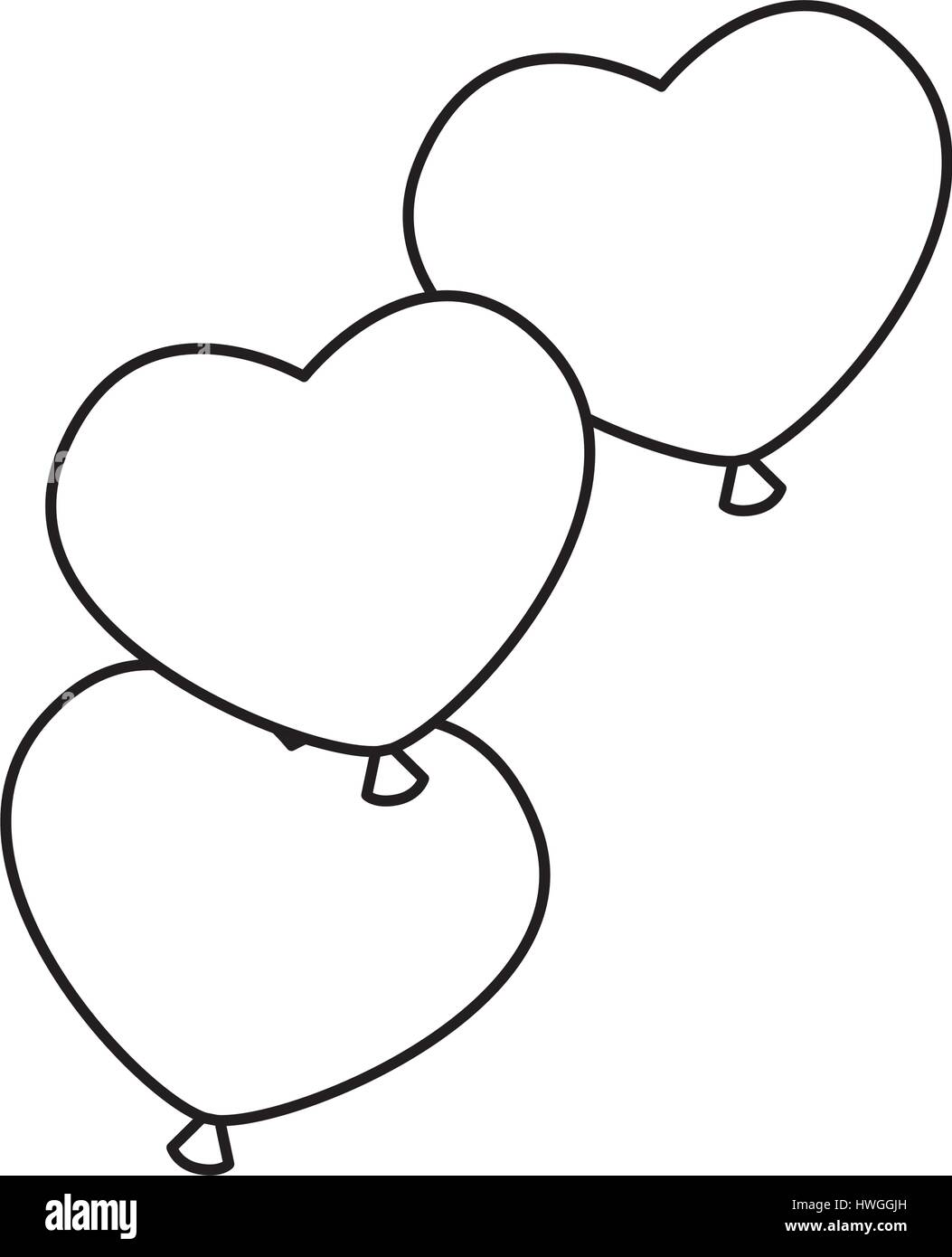 balloons in heart shape over white background. vector illustration ...