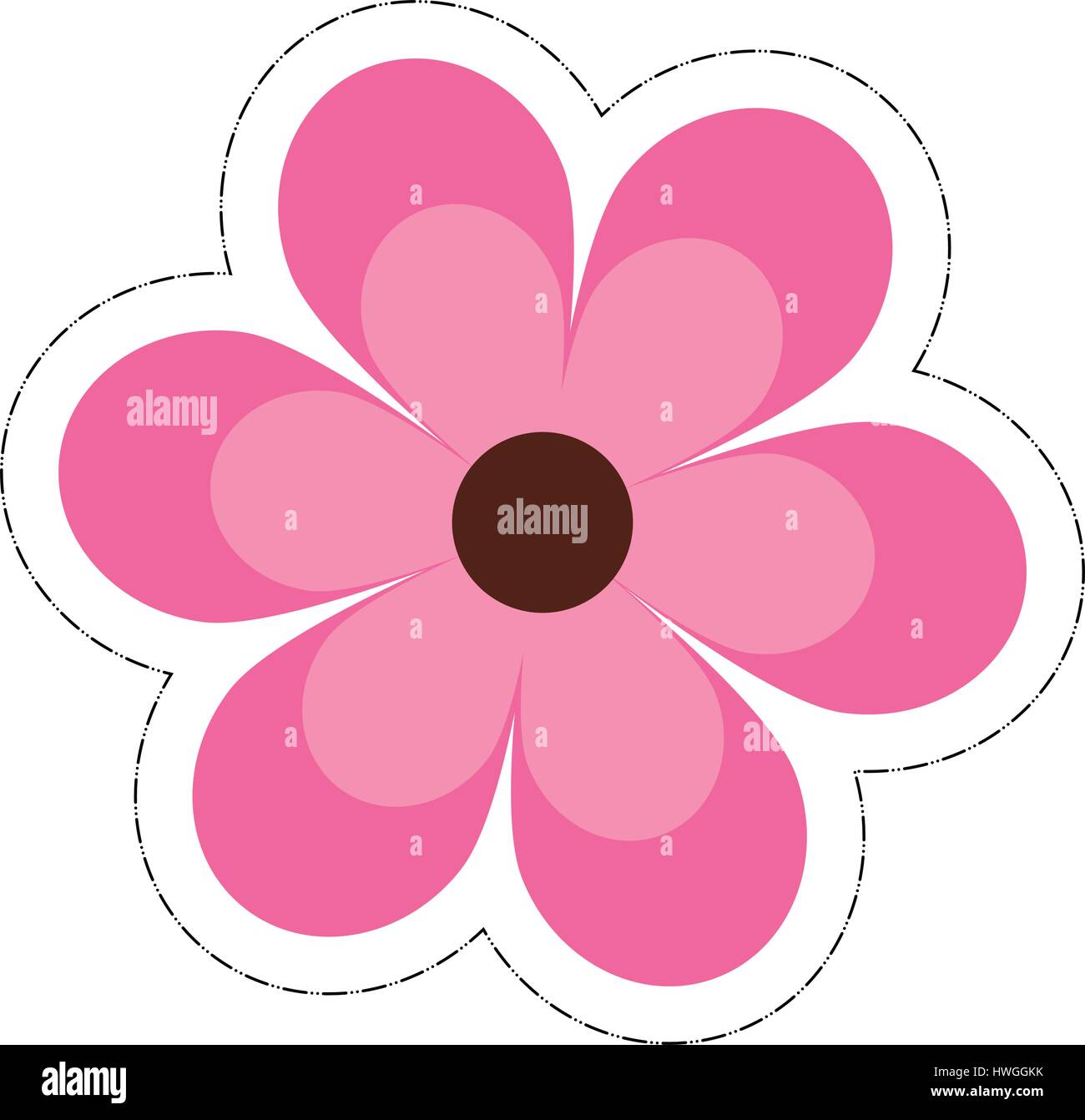 beautiful pink flower icon over white background. vector illustration ...