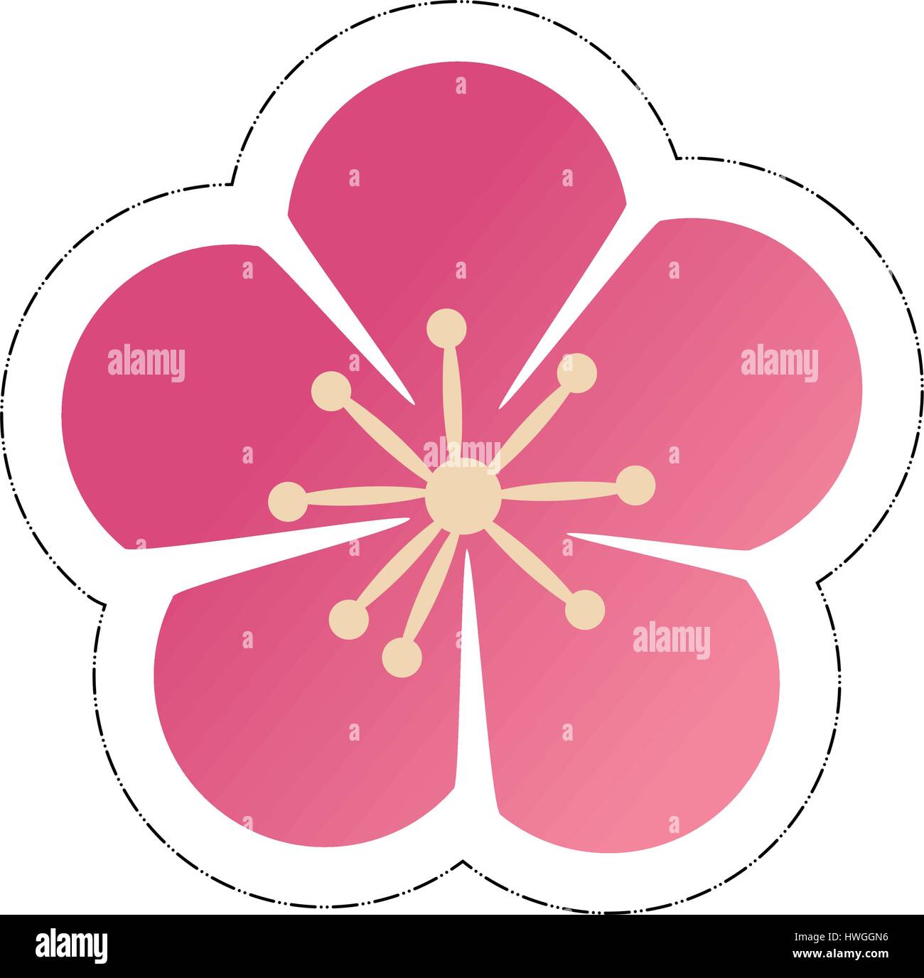 beautiful pink flower icon over white background. vector illustration ...
