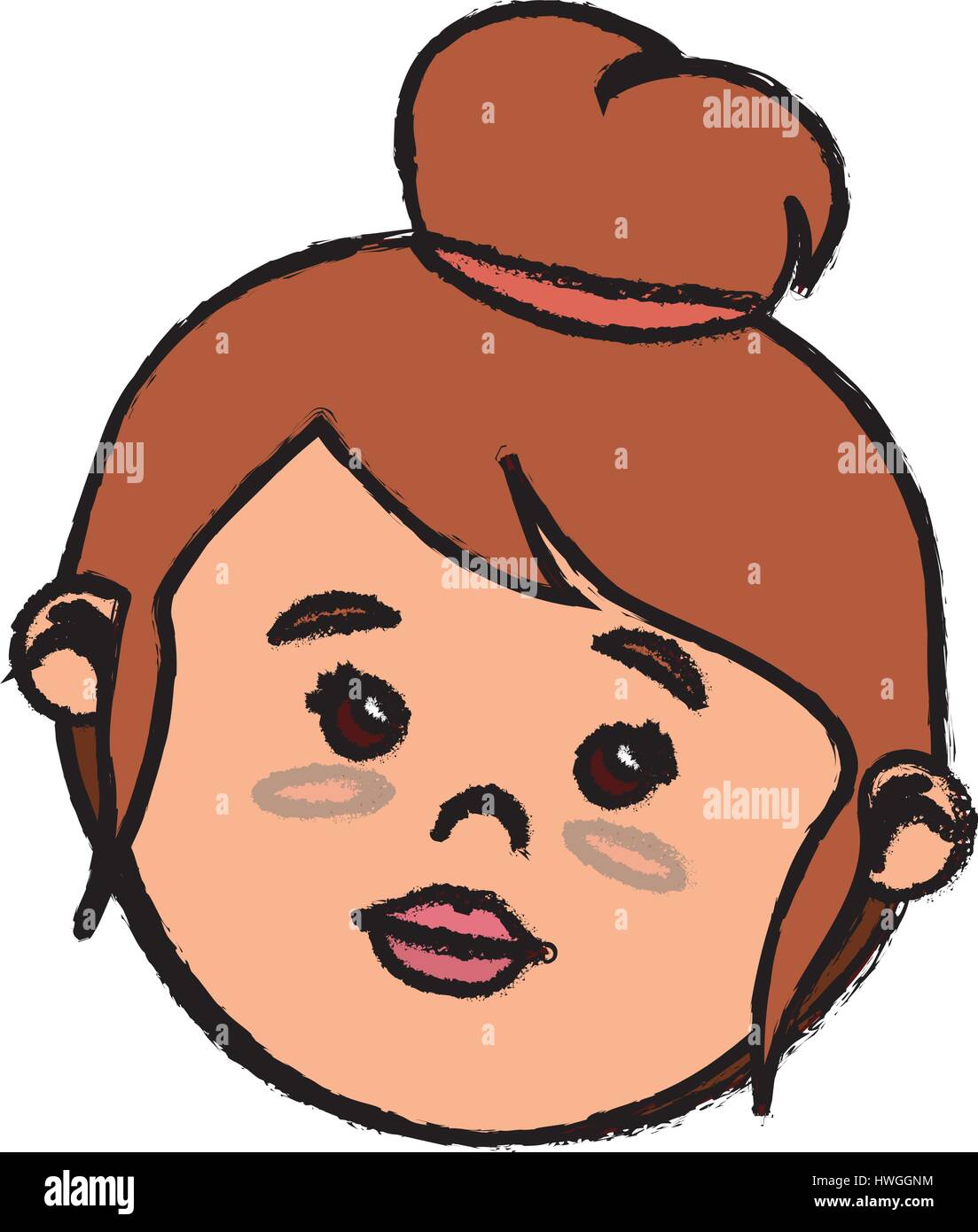 Woman face cartoon icon over hi-res stock photography and images - Alamy