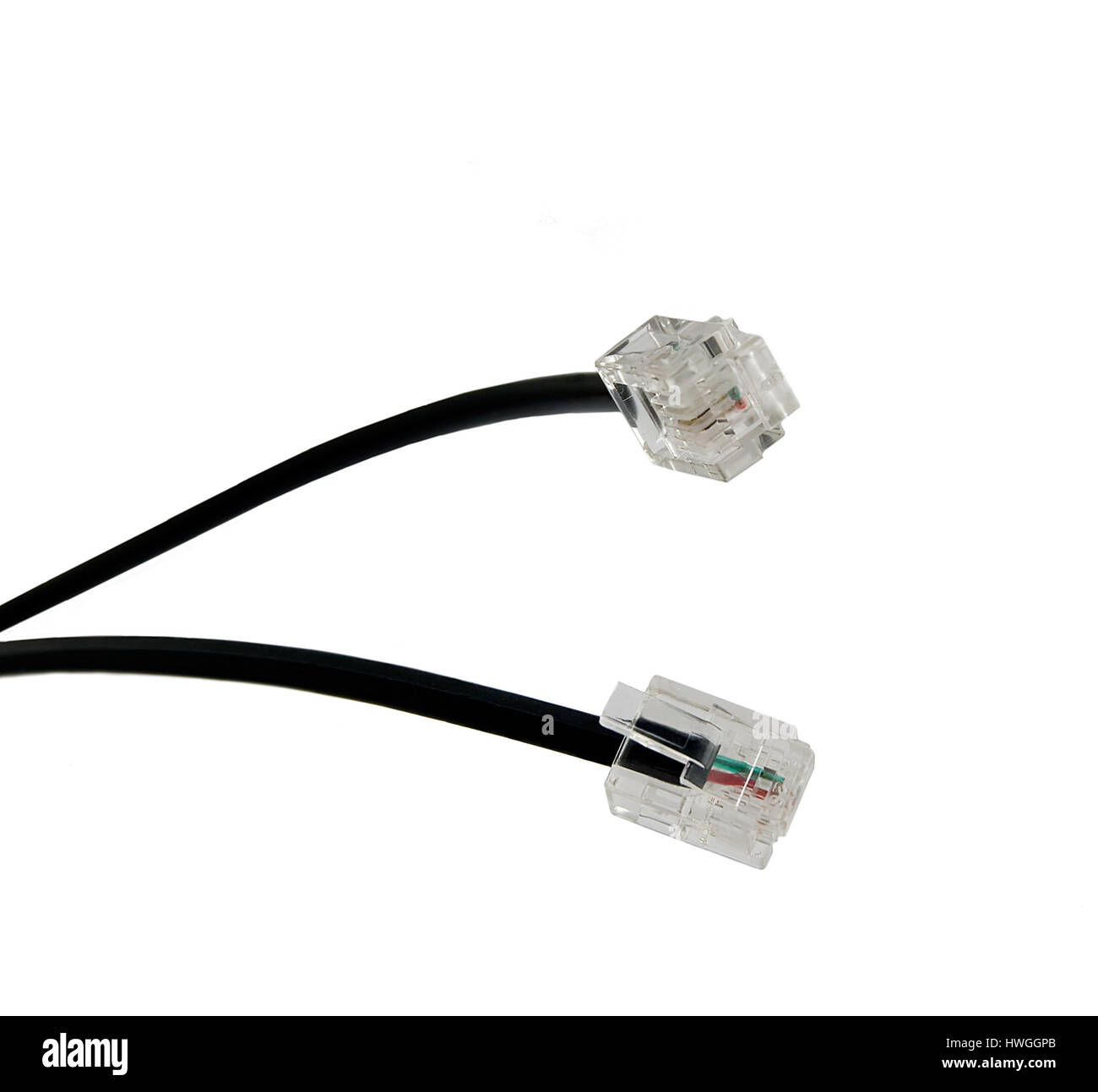 Black Modem Cables, Close-up, Isolated on White Stock Photo - Alamy