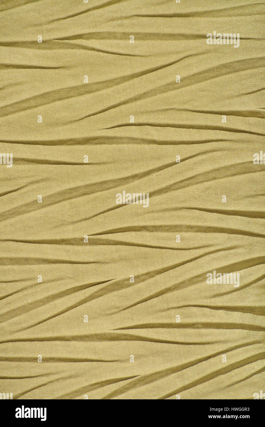 Yellow Golden Crumpled Synthetic textile, Creased Polyester Fabric ...