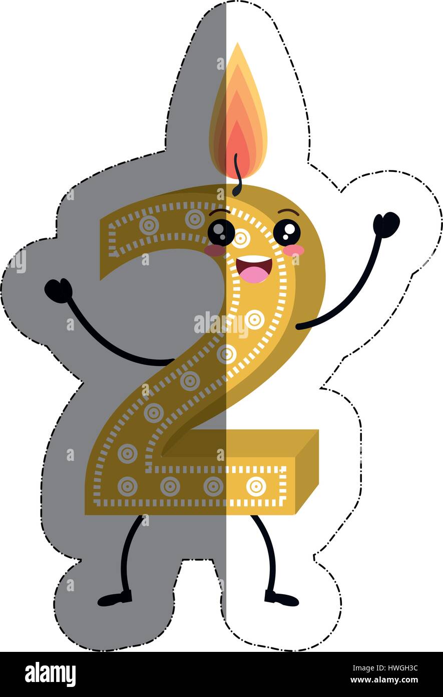 birthday number cartoon icon over white background. colorful design ...