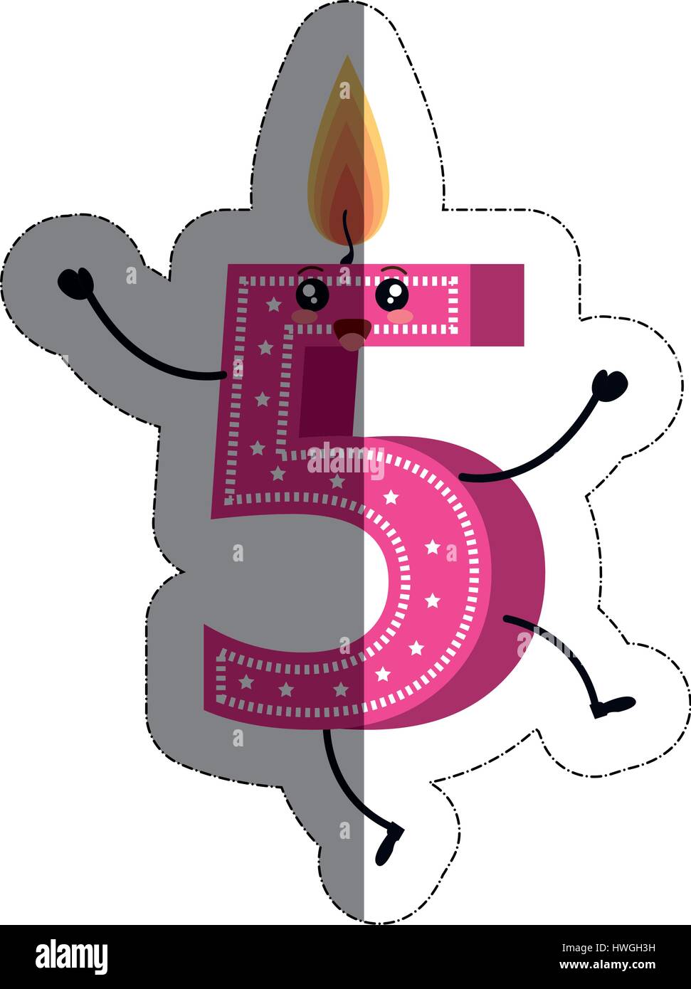 birthday number cartoon icon over white background. colorful design ...