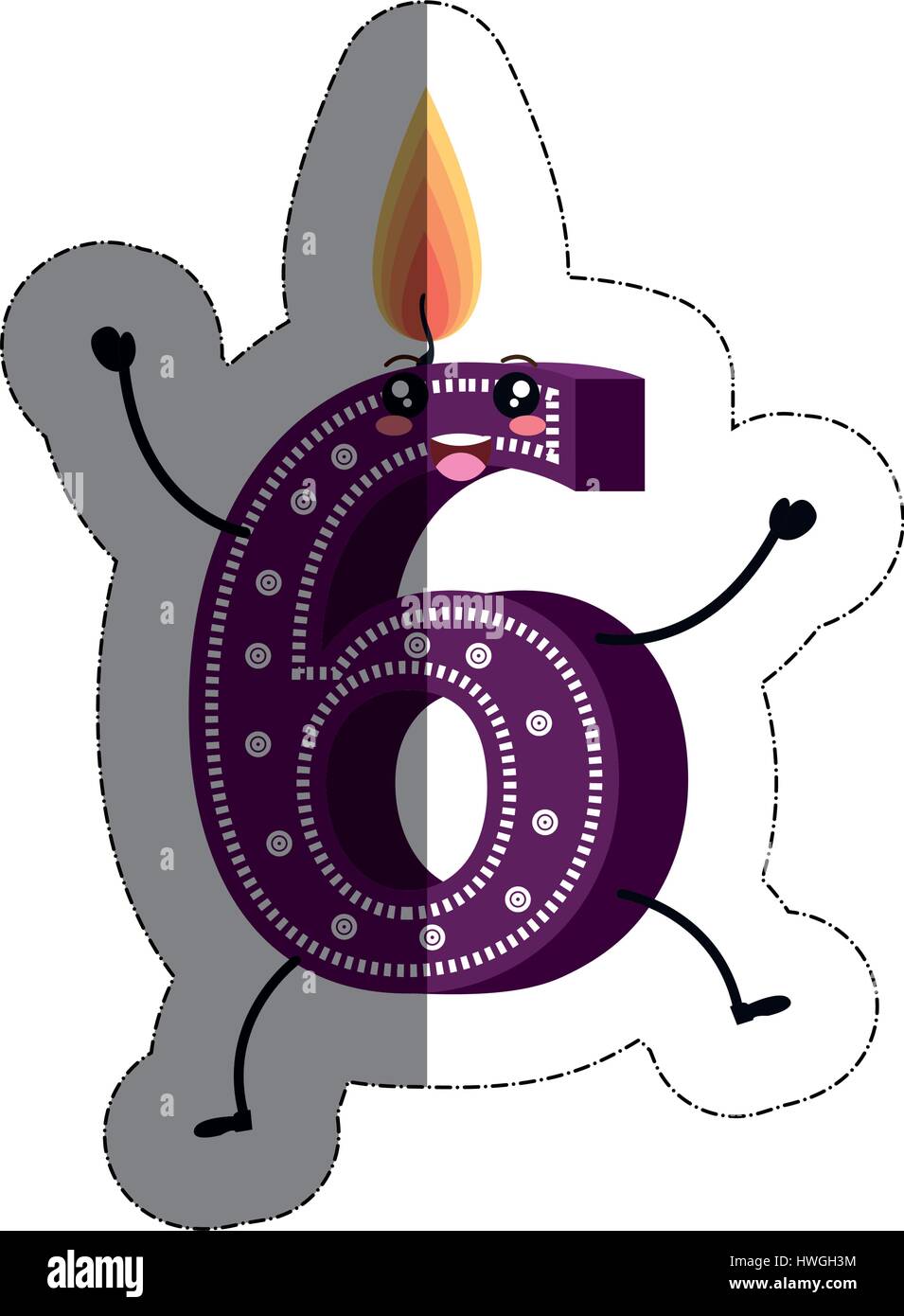 birthday number cartoon icon over white background. colorful design ...