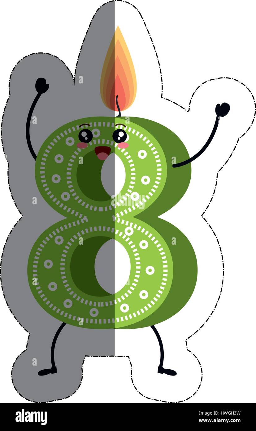 birthday number cartoon icon over white background. colorful design ...