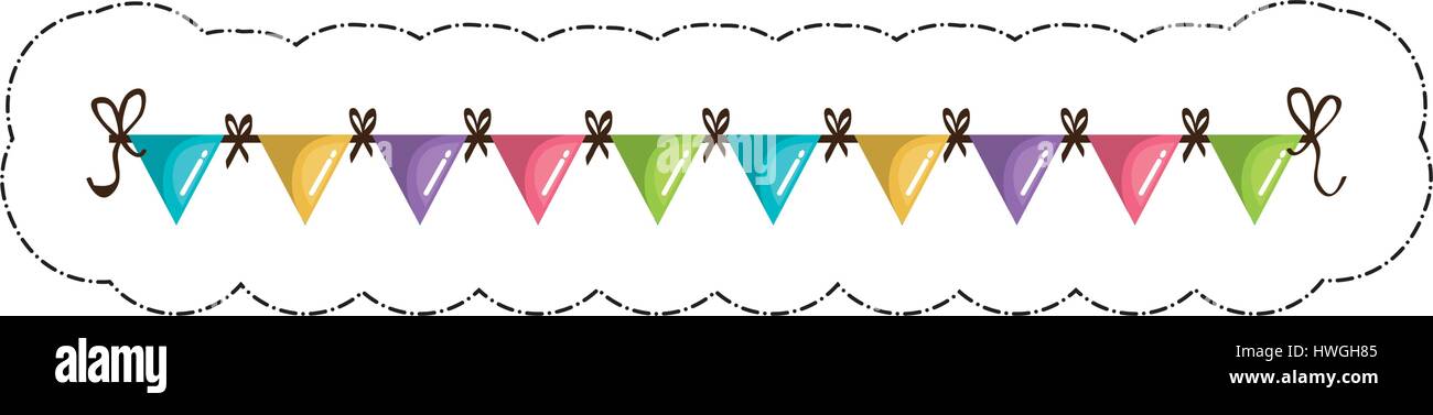 decorative pennants over white background. vector illustration Stock ...