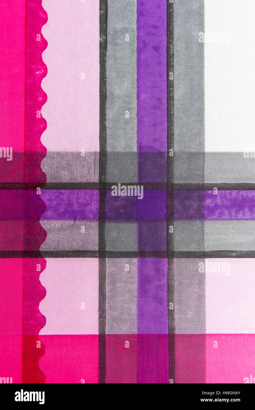 Block printing, finished pattern with color and stripes on taut fabric ...