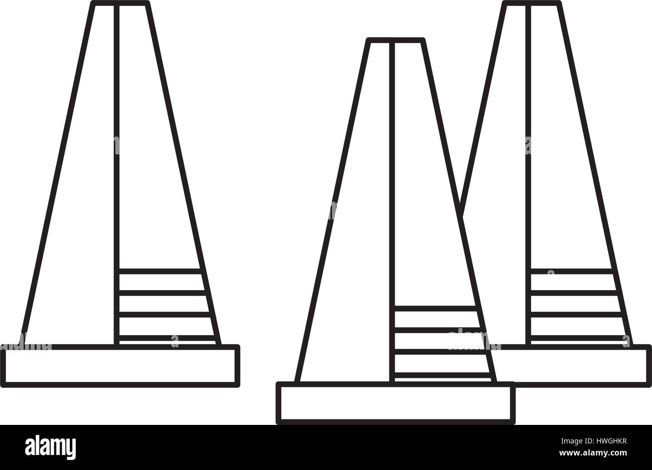 caution cones icon over white background. vector illustration Stock ...