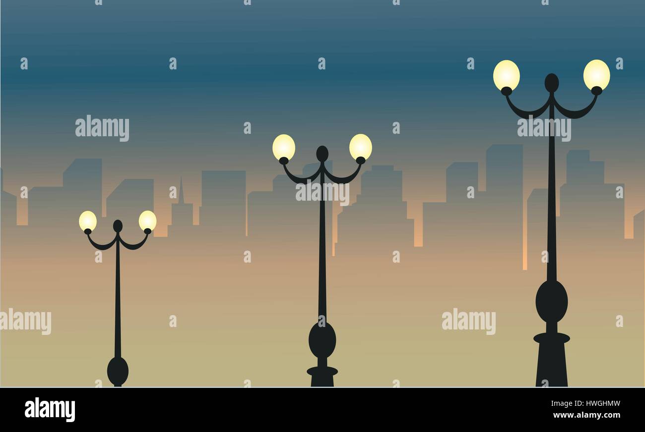 Light street lamp beauty landscape Stock Vector Image & Art - Alamy