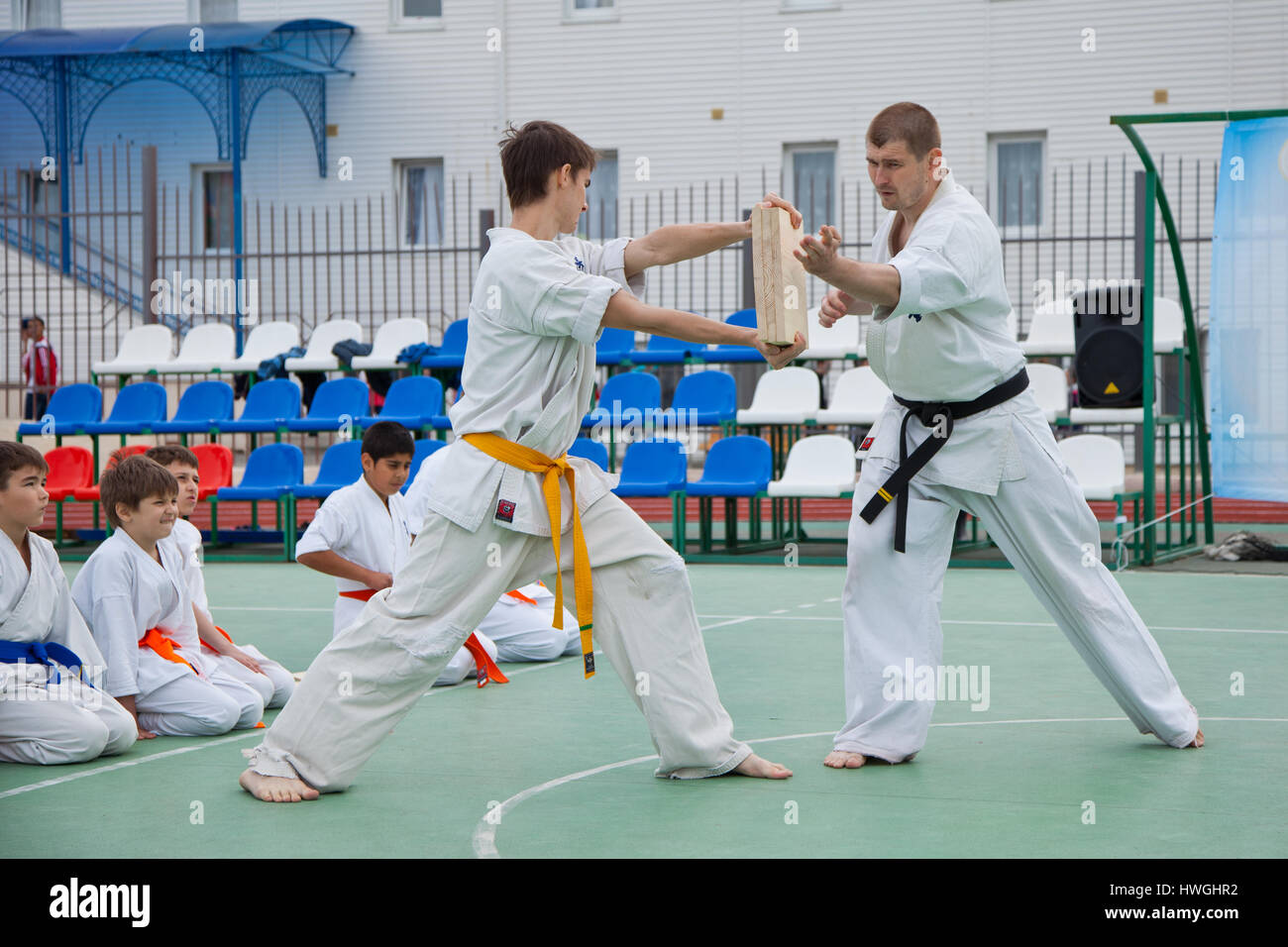 the Karate Training. the Kids Karate clubs Stock Photo - Alamy