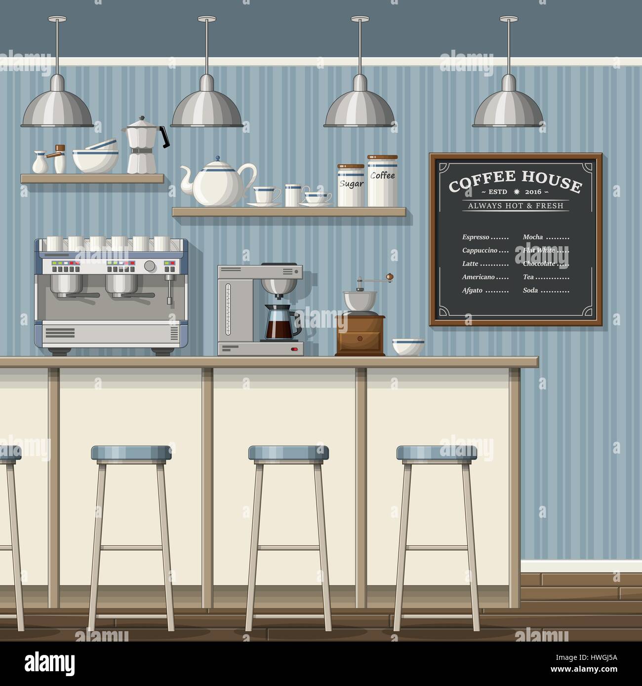 Room interior coffee shop Stock Vector Images - Alamy