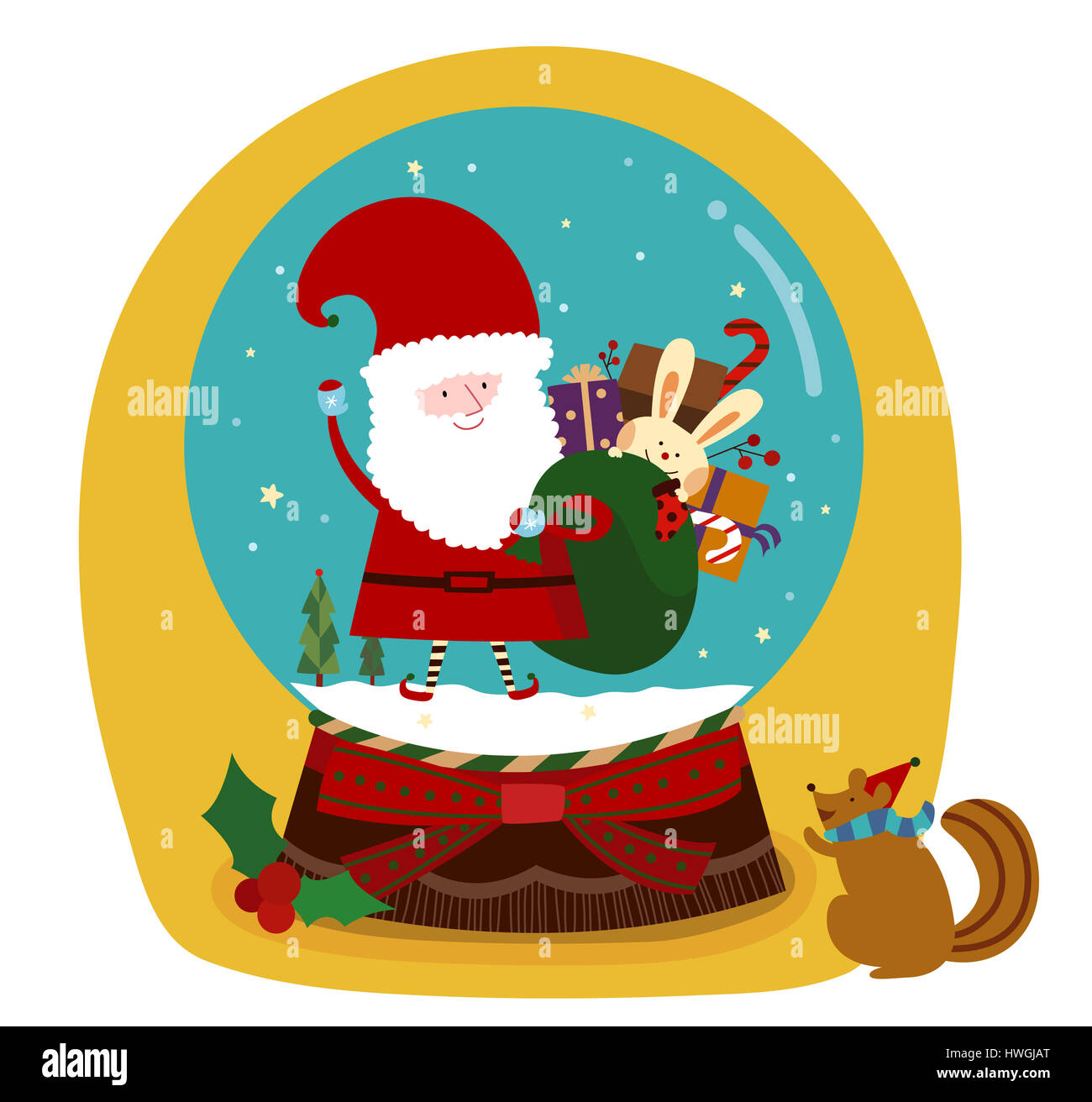 Squirrel snow christmas hat hi-res stock photography and images - Alamy