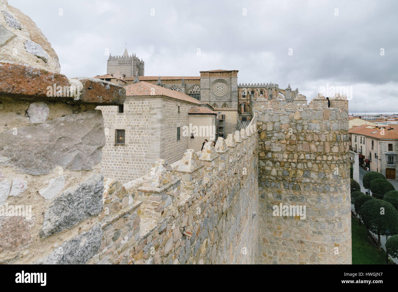 Avila, Spain - November 11, 2014: The Medieval Walls of Avila and the ...