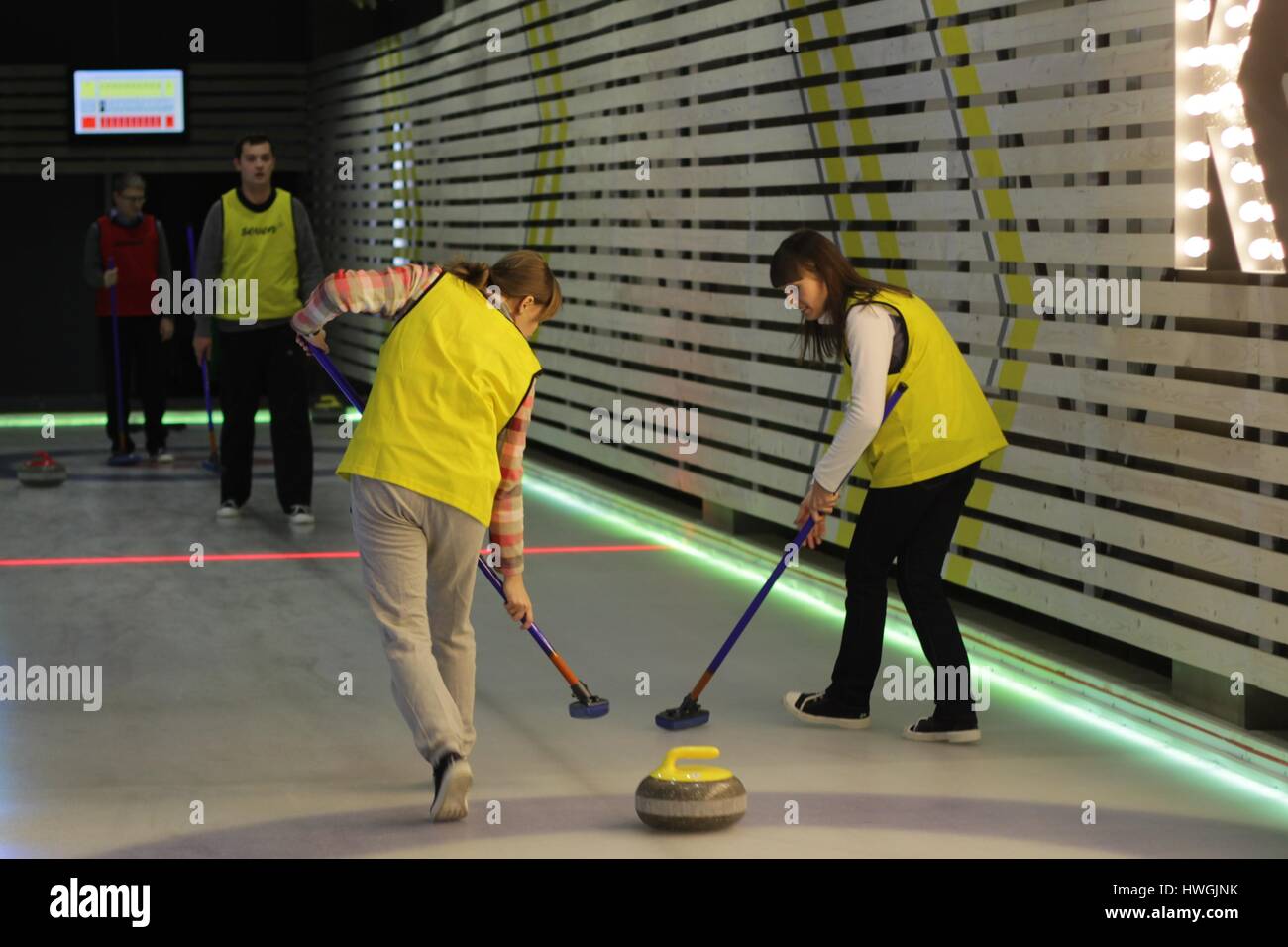 Curling. Club curling fans Stock Photo - Alamy