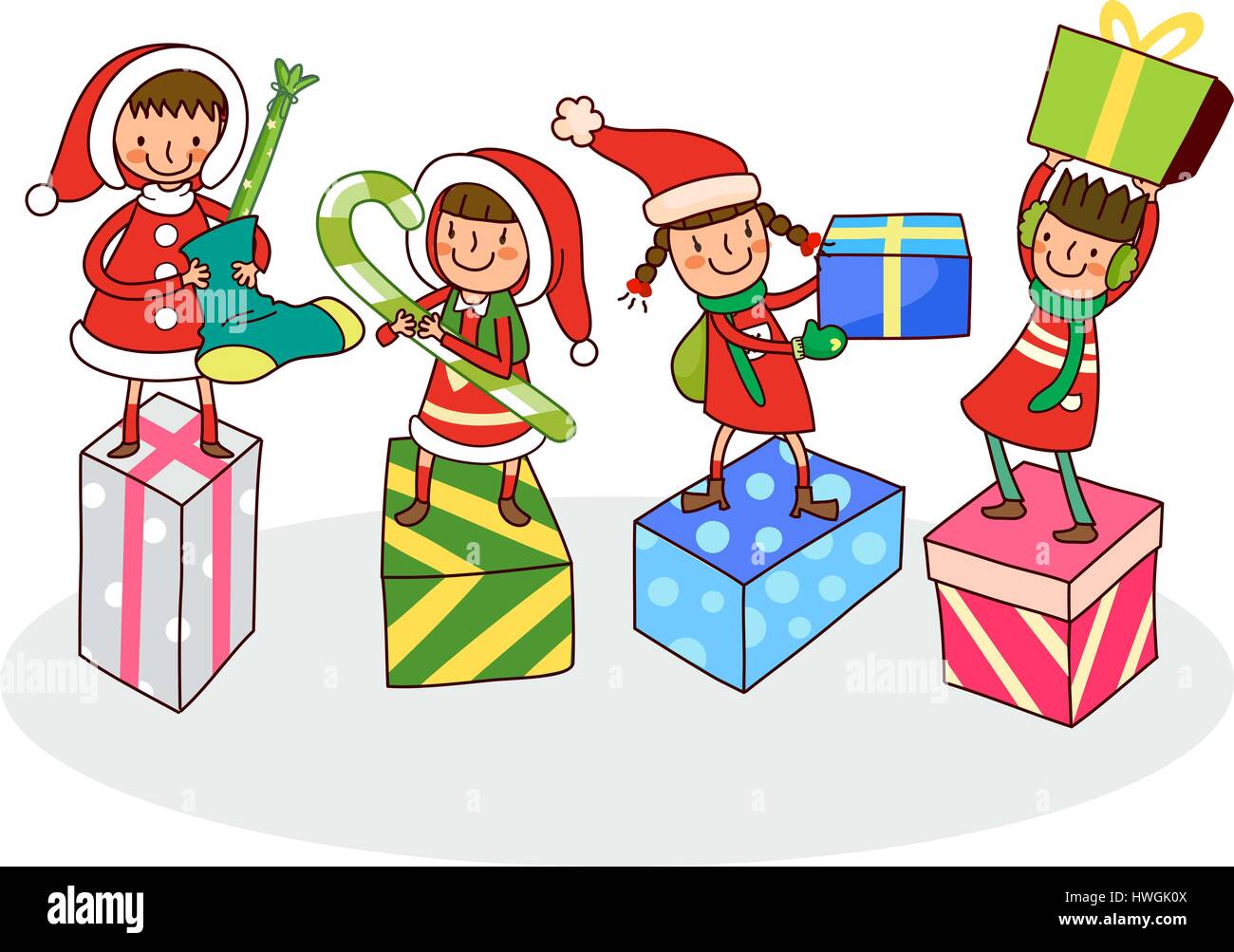 anticipation,arms raised,candy,candy cane,carrying,casual clothing ...