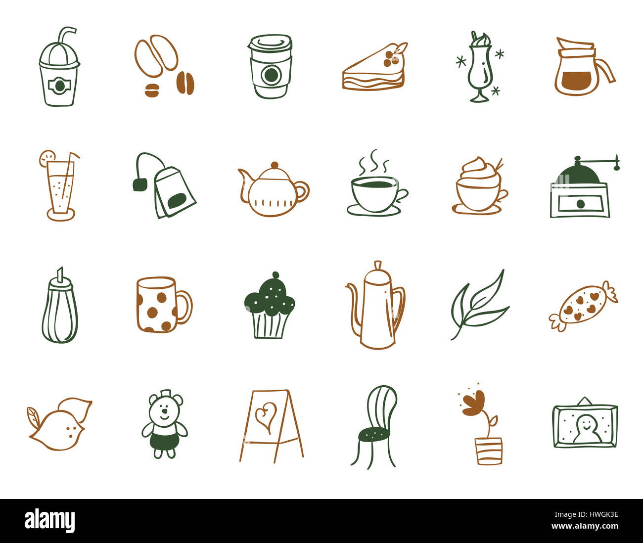 Simple line icon coffee Cut Out Stock Images & Pictures - Alamy