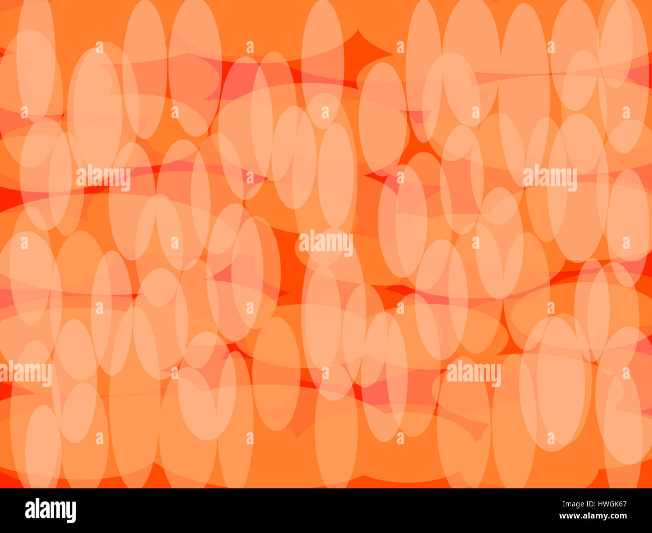 Colorful abstract digital pattern using shades of orange in oval shapes ...