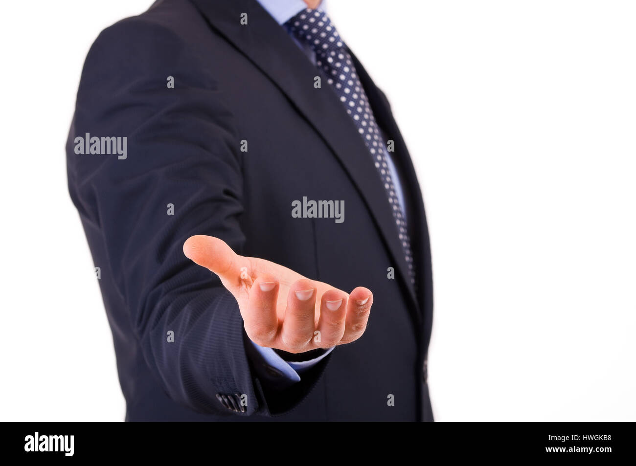 Businessman with empty hand Stock Photo - Alamy