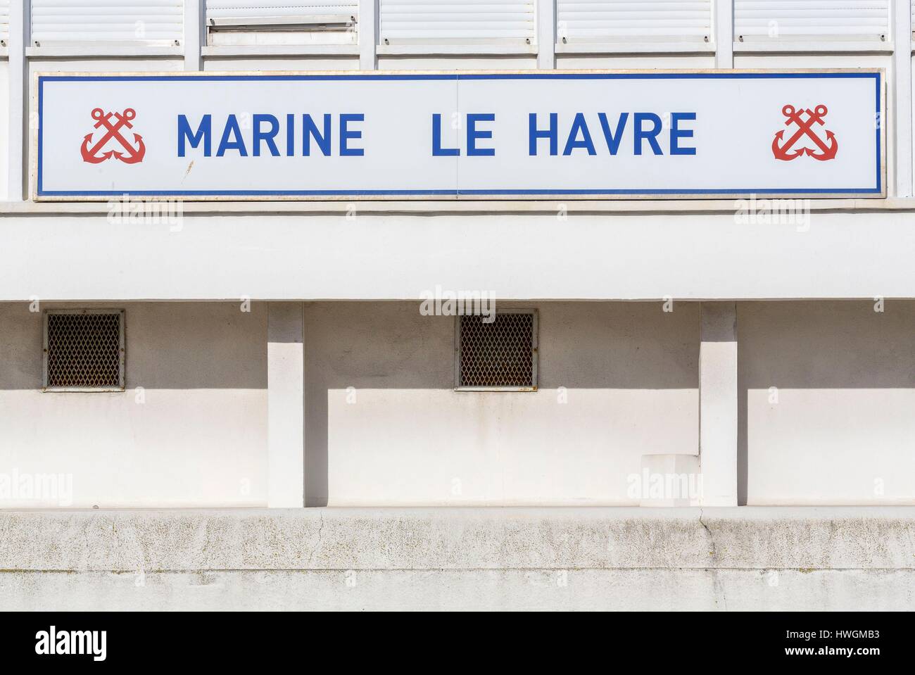 France, Seine Maritime, Le Havre, building of the Navy that hides an ...