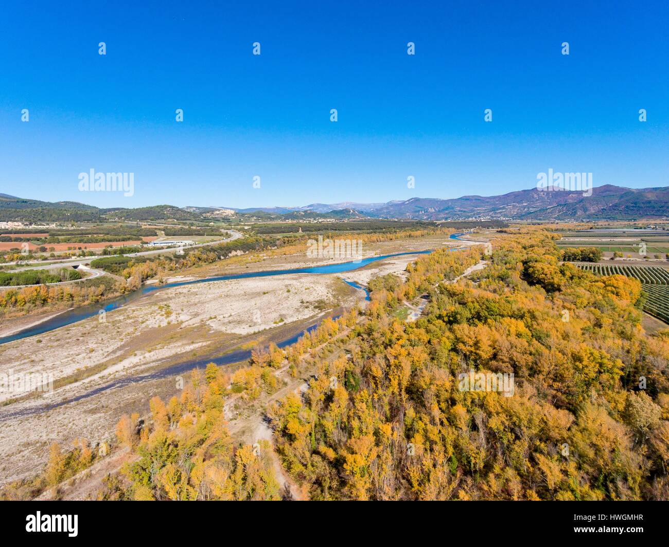 France, Alpes de Haute Provence, valley of the Durance, the Durance ...