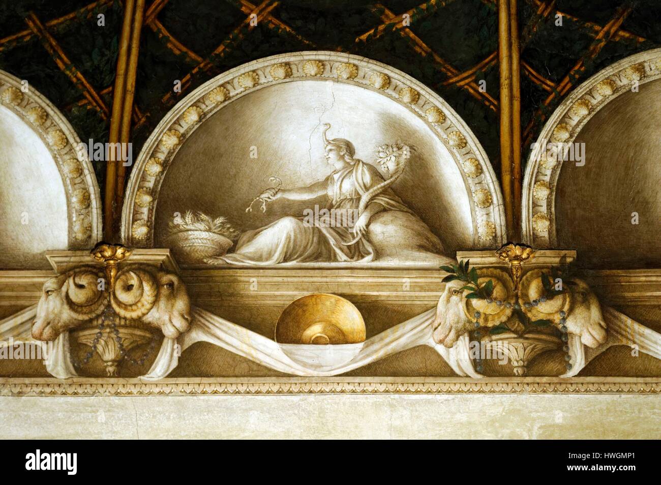 Italy, Emilia Romagna, Parma, Room of San Paolo inside monastery of San ...